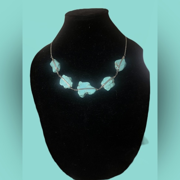 Jewelry | Slab Turquoise Necklace Western Chunky Turquoise | Poshmark